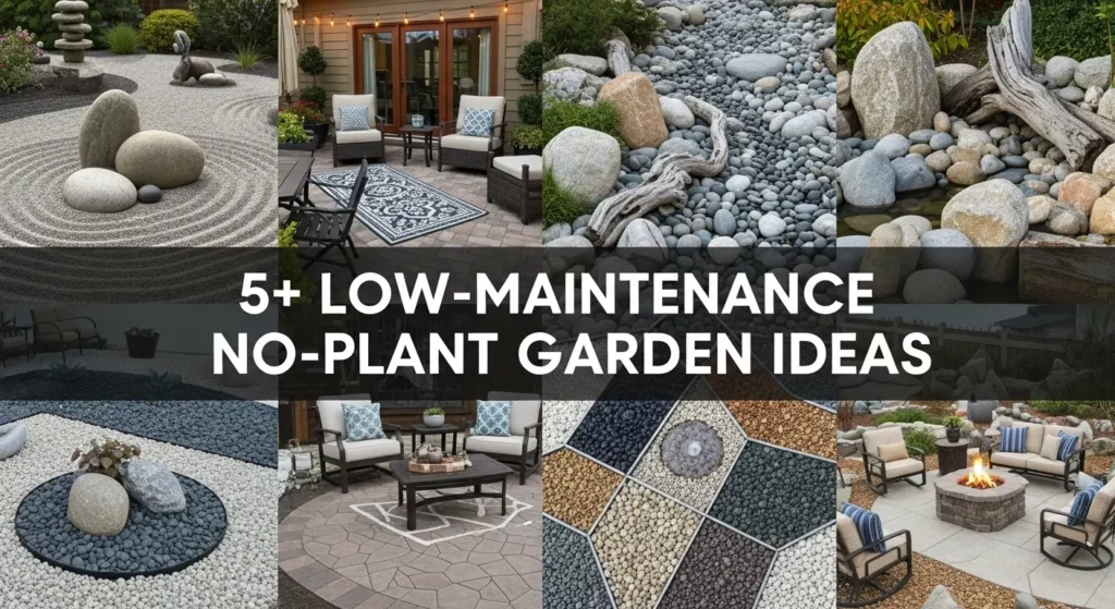 5+ Low-Maintenance No-Plant Garden Ideas for Busy Homeowners