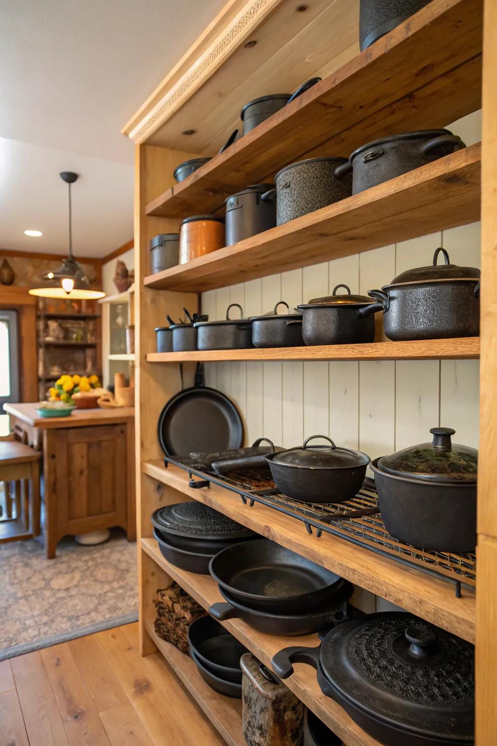 16+ Cast Iron Display Ideas That Transform Your Kitchen Into a Rustic Haven