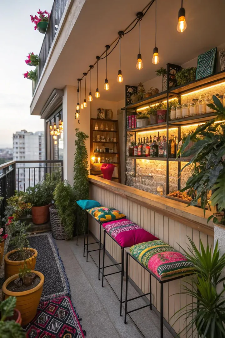 20+ Small Balcony Bar Ideas to Maximize Your Outdoor Space