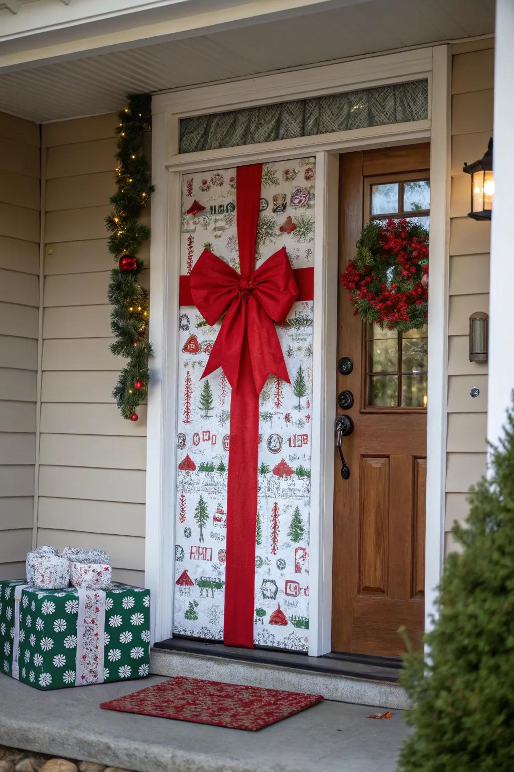 13+ Rustic Christmas Door Decoration Ideas with Natural Elements