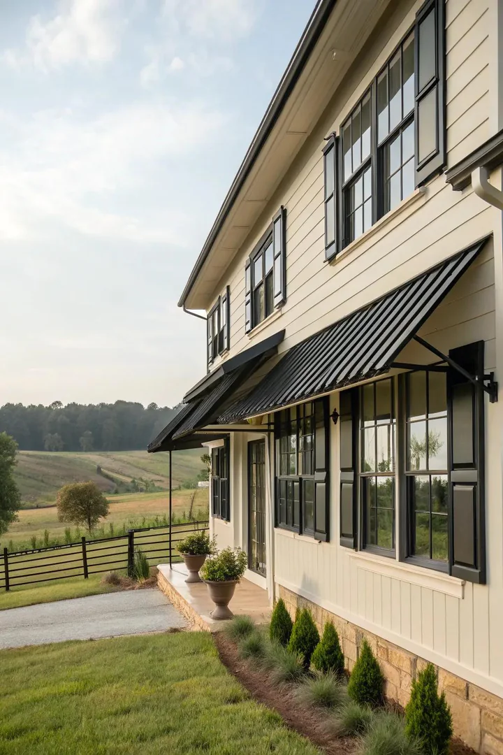 Farmhouse Metal Window Awnings