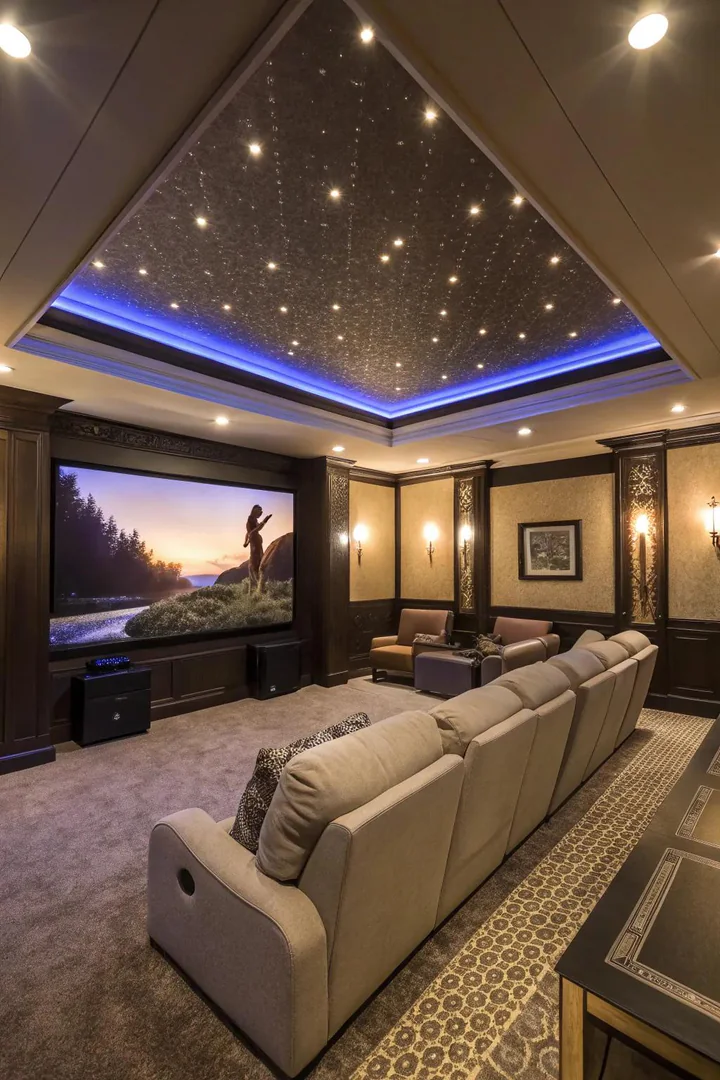 19+ Stylish Home Theater Ceiling Ideas That Create Cinema Magic