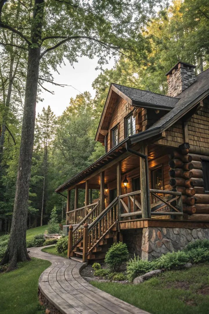 24+ Cabin Exterior Ideas with Custom Window and Door Features